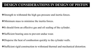 Piston Design & Analysis ppt | PPTX