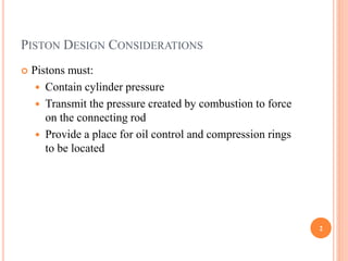 Pistons design | PPTX | Automotive