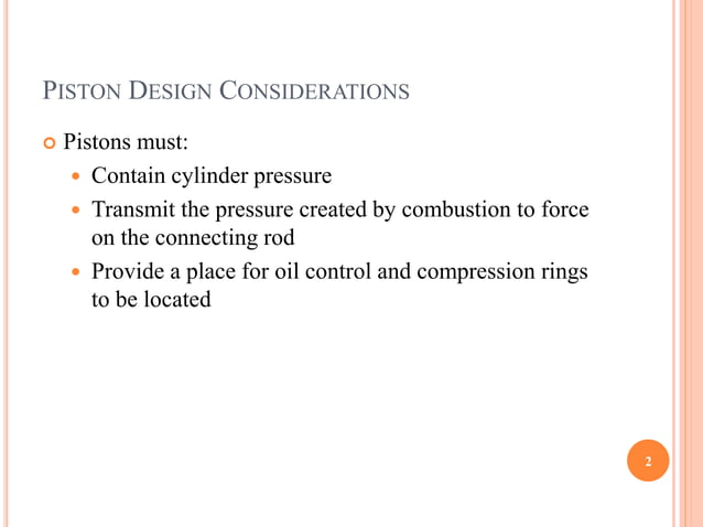 Pistons design | PPTX | Automotive