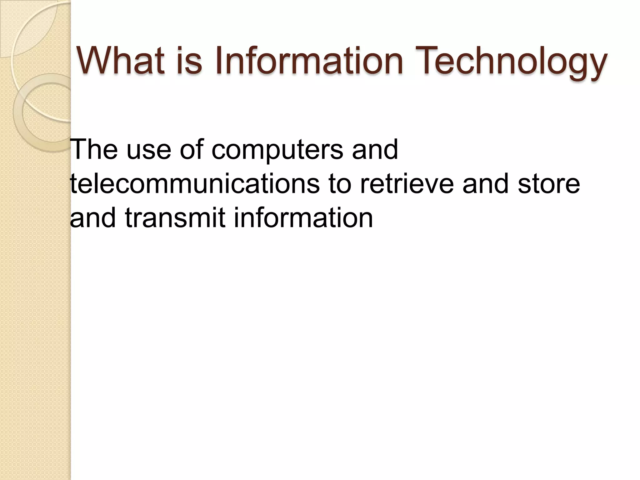 Principles of Information Technology | PPTX