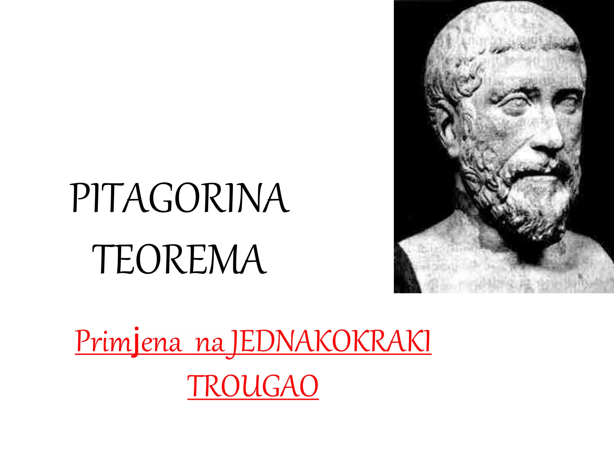 Pitagorina teorema primjena na jednakokraki trougao | PPTX