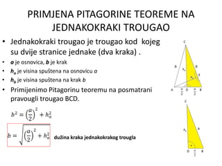Pitagorina teorema primjena na jednakokraki trougao | PPTX