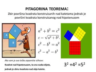 Pitagorina teorema primjena na kvadrat i pravougaonik | PPTX