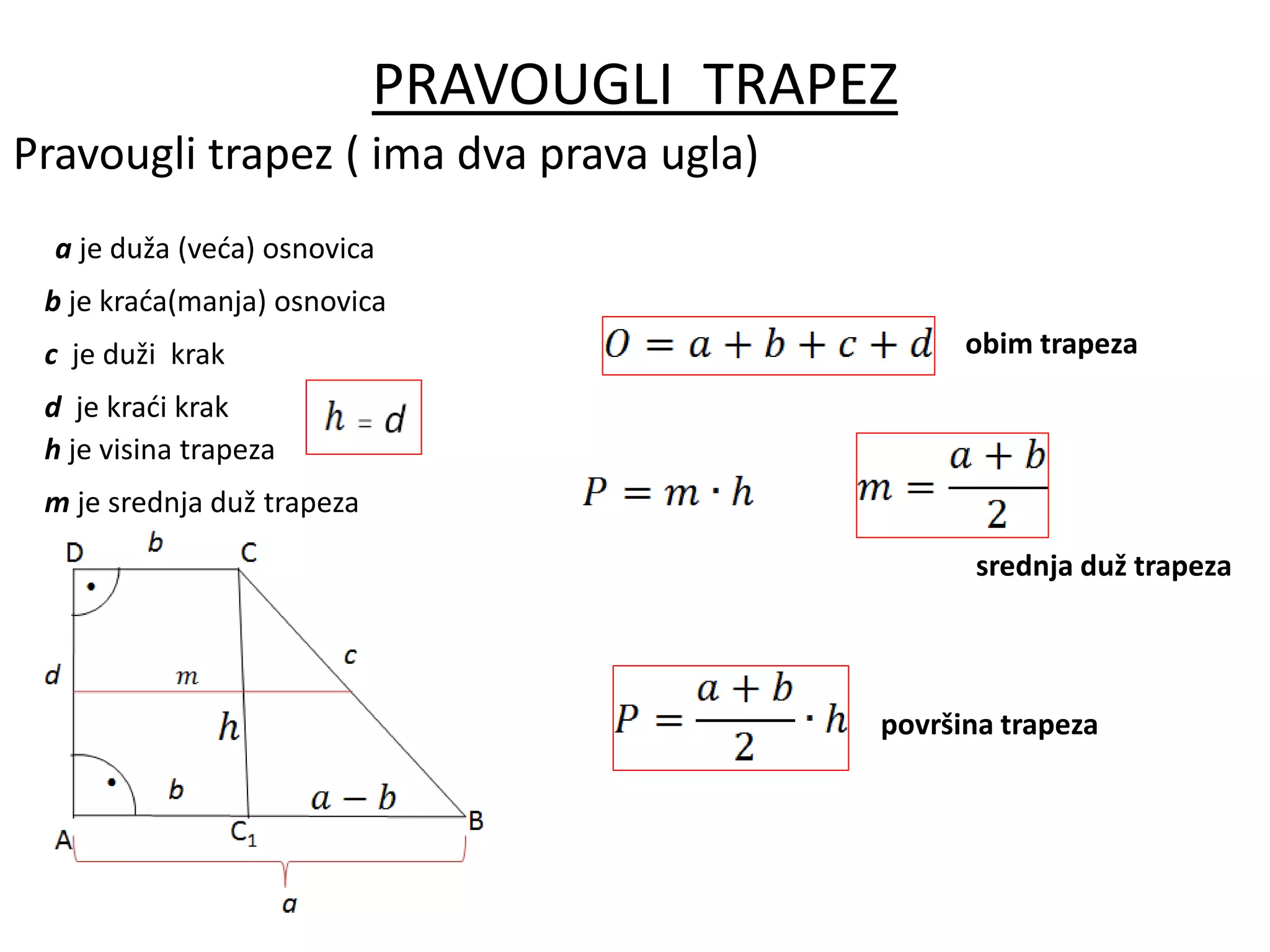 Pitagorina teorema primjena na trapez | PPTX