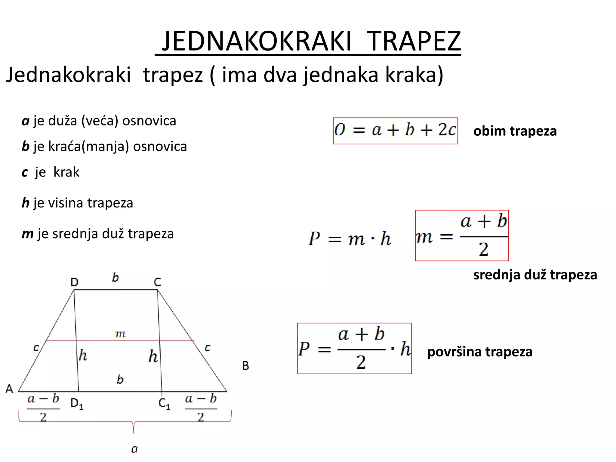 Pitagorina teorema primjena na trapez | PPTX