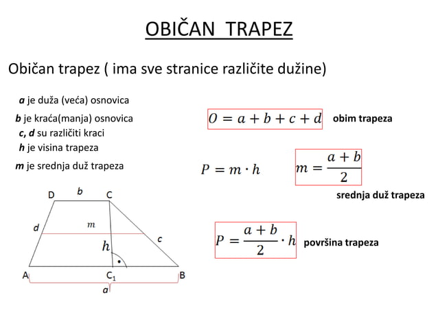 Pitagorina teorema primjena na trapez | PPTX