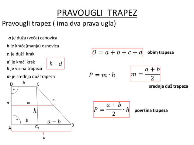 Pitagorina teorema primjena na trapez | PPTX