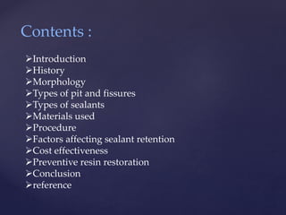 Pit and fissures | PPTX