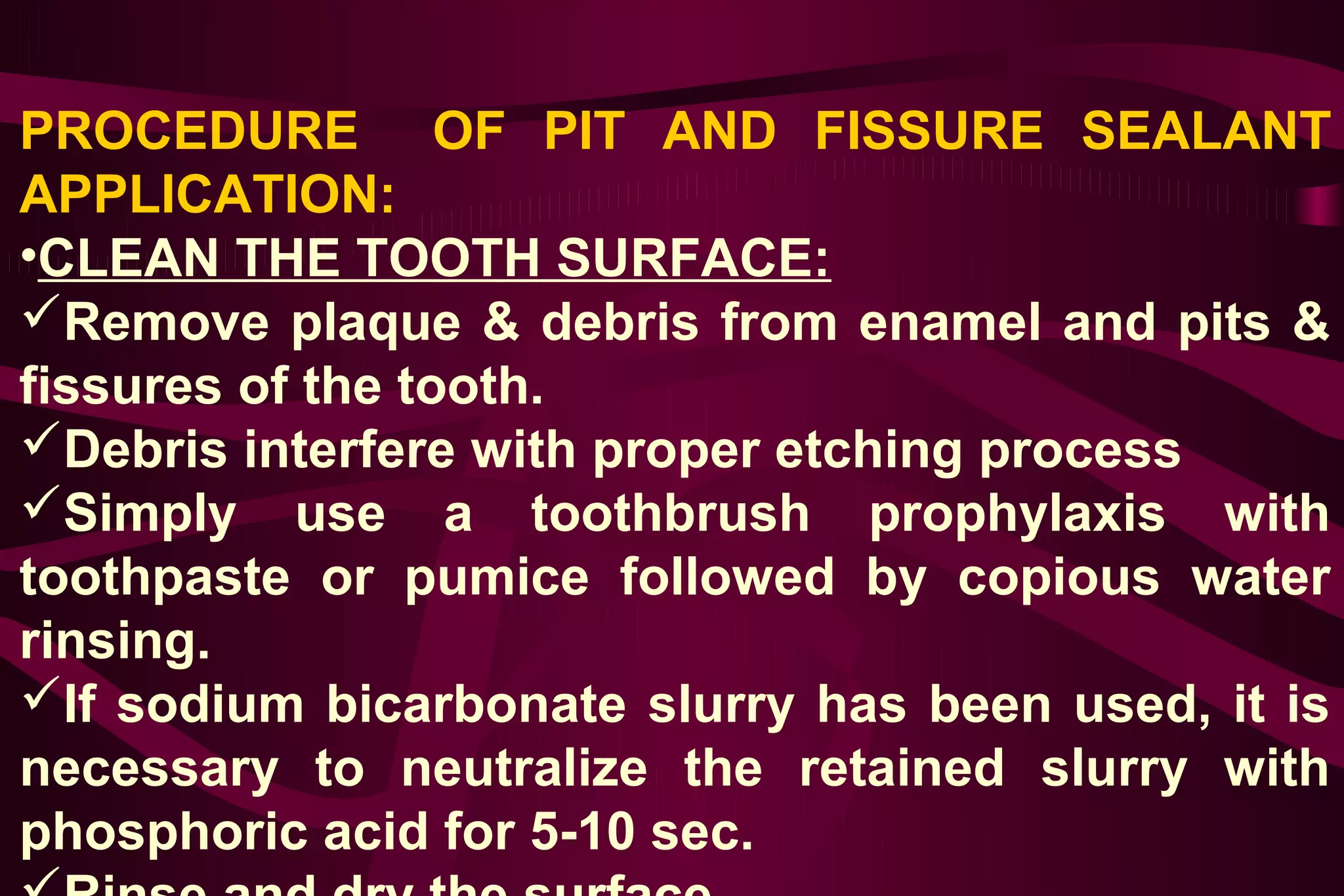 Pit and fissure sealants | PPT