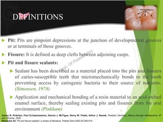 Pit and fissure sealants | PPTX