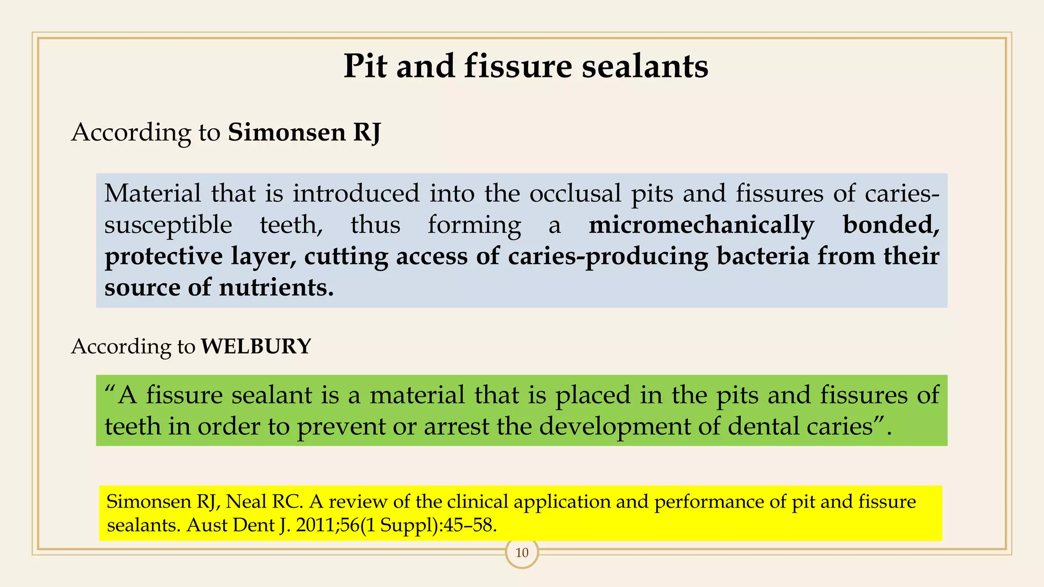 Pit and fissure sealant seminar | PPTX