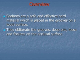 Pit and fissure sealants modi | PPT