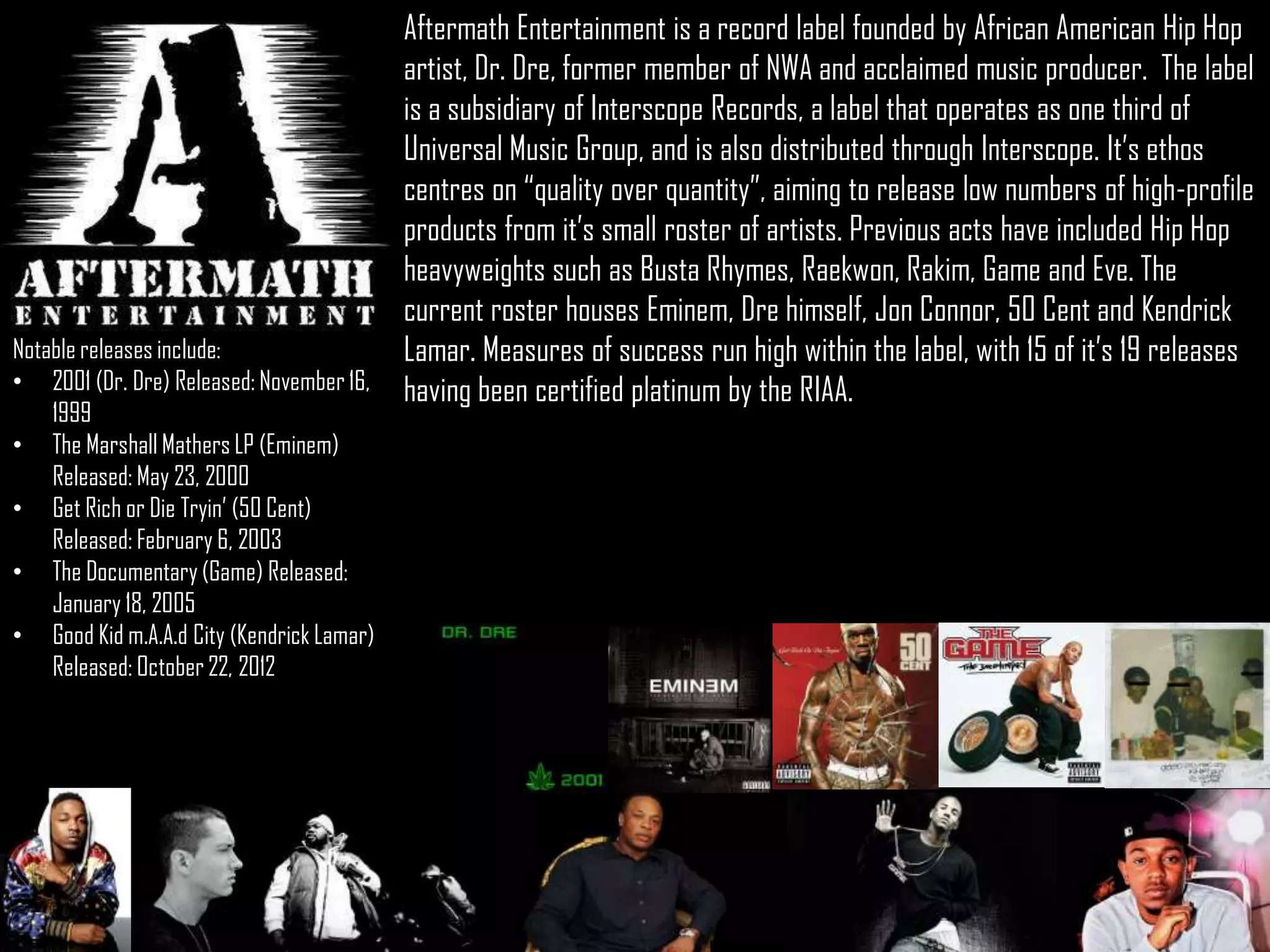 Pitch to Aftermath Entertainment | PPT