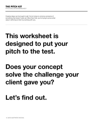 Pitch Evaluation Criteria | PDF