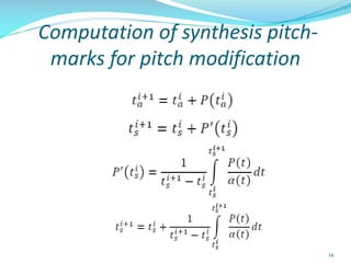 Pitch and time scale modifications | PPT