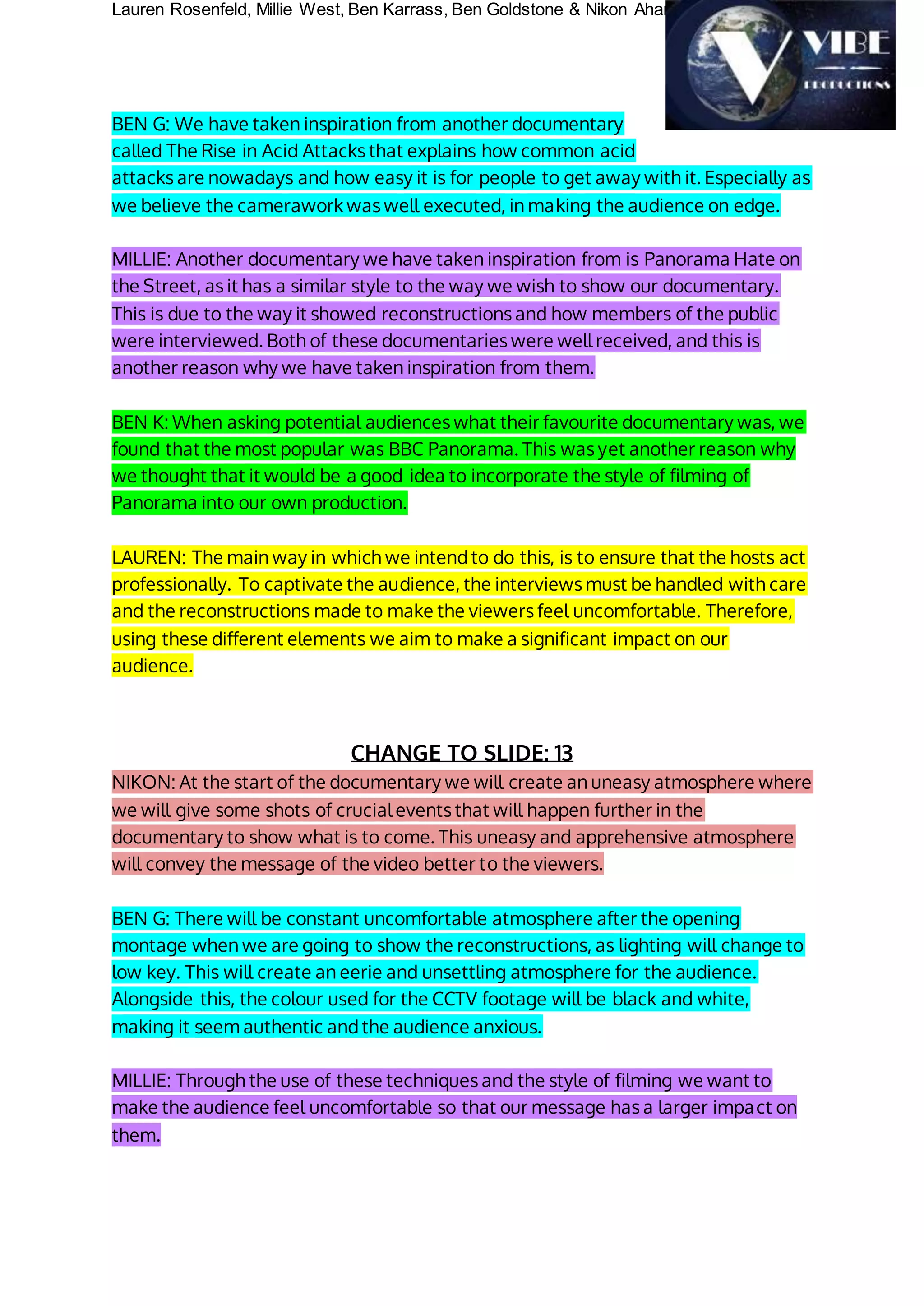Task 5 - Pitch script | PDF