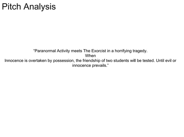Pitch analysis | PPT | Horror | Genres