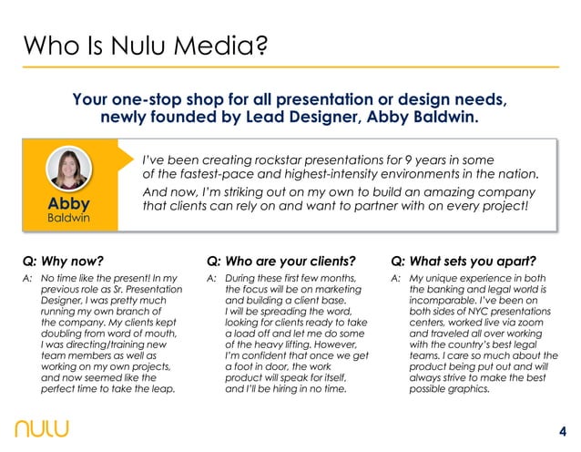 Nulu Media Pitchbook | PPT