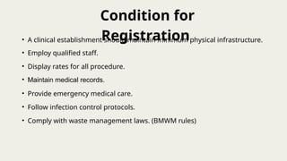 Clinical establishment act. . | PPTX