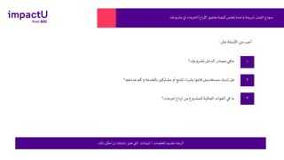 impactU pitch deck Arabic template | PPTX