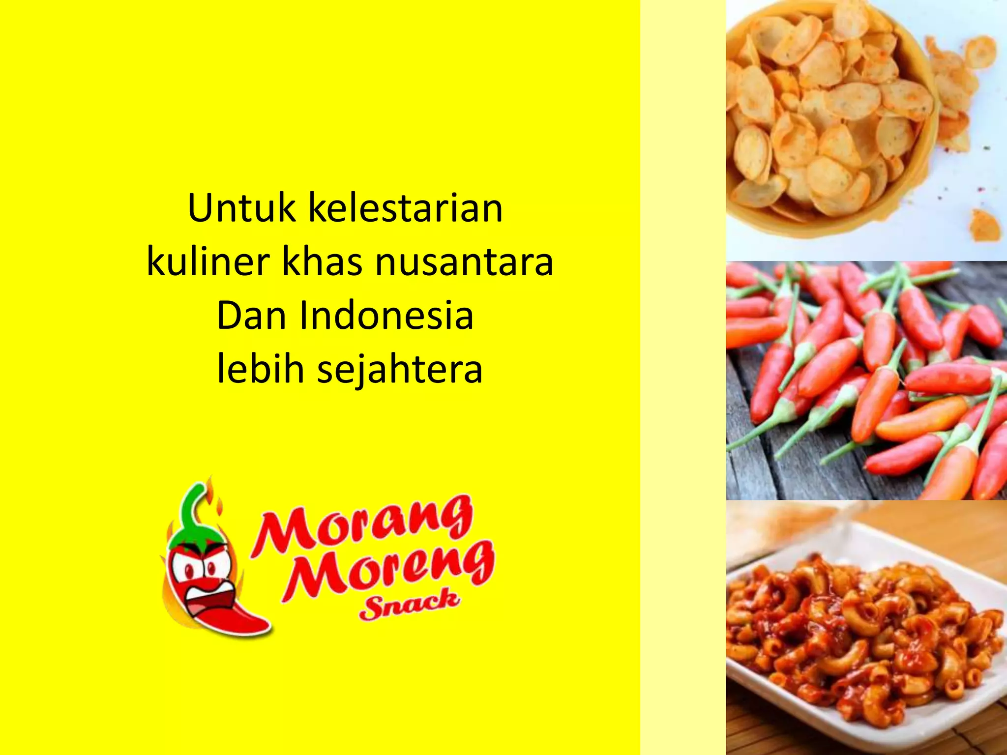 Contoh Pitch Deck Morang Moreng Snack - Pakar Aneka Keripik Pedas | PPTX