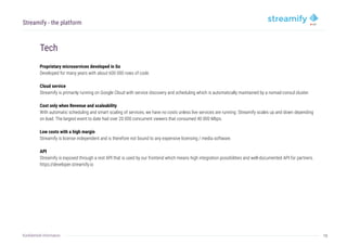 Pitchdeck Streamify - Uber for live streaming pay-per-view | PDF
