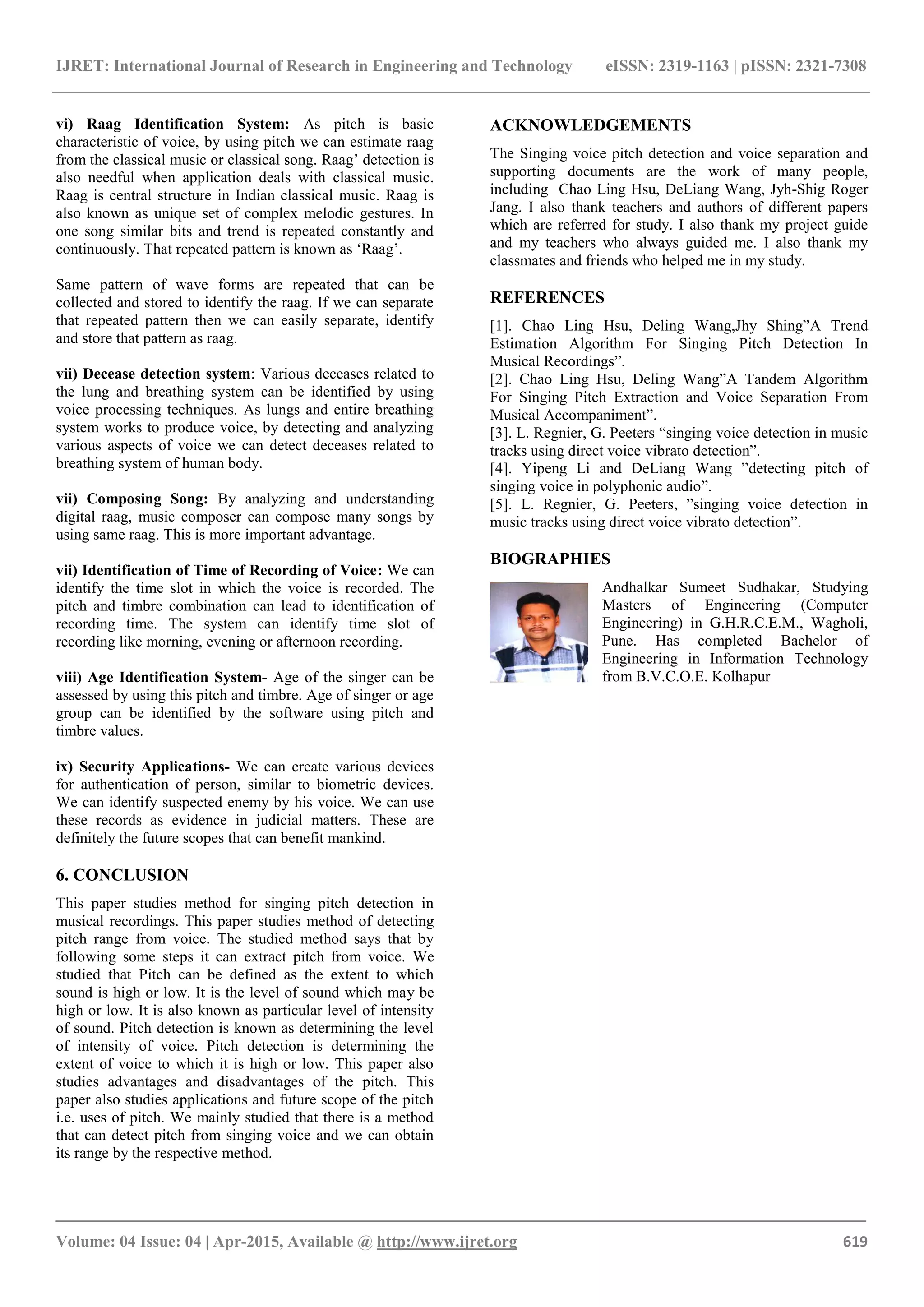 Pitch Detection From Singing Voice Advantages Limitations And Applications Of Pitch In Voice