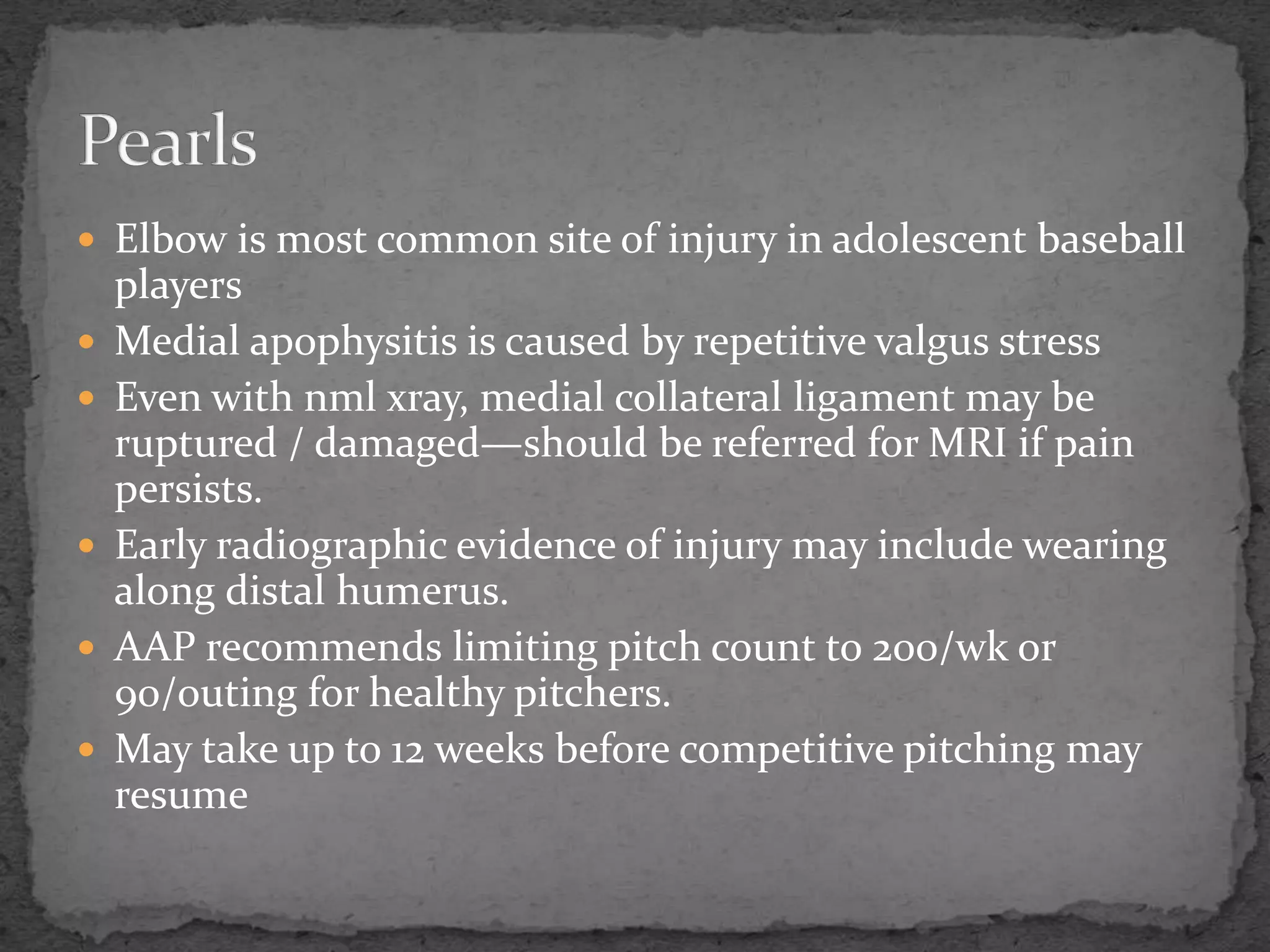 Pitcher's Elbow Power Point | PPTX