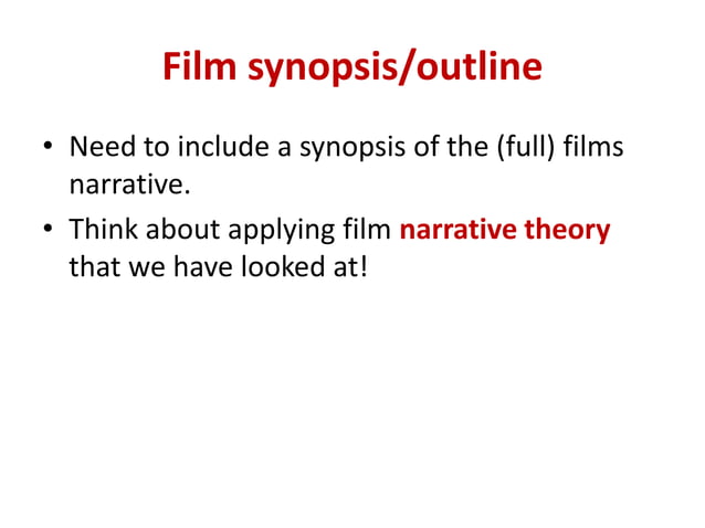 Pitch for film opening title sequence | PPTX