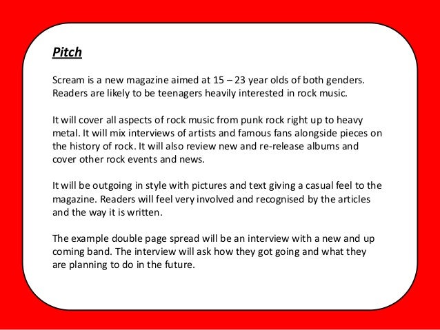 Magazine pitch and stylesheet