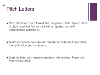 Pitching and media relations | PPT