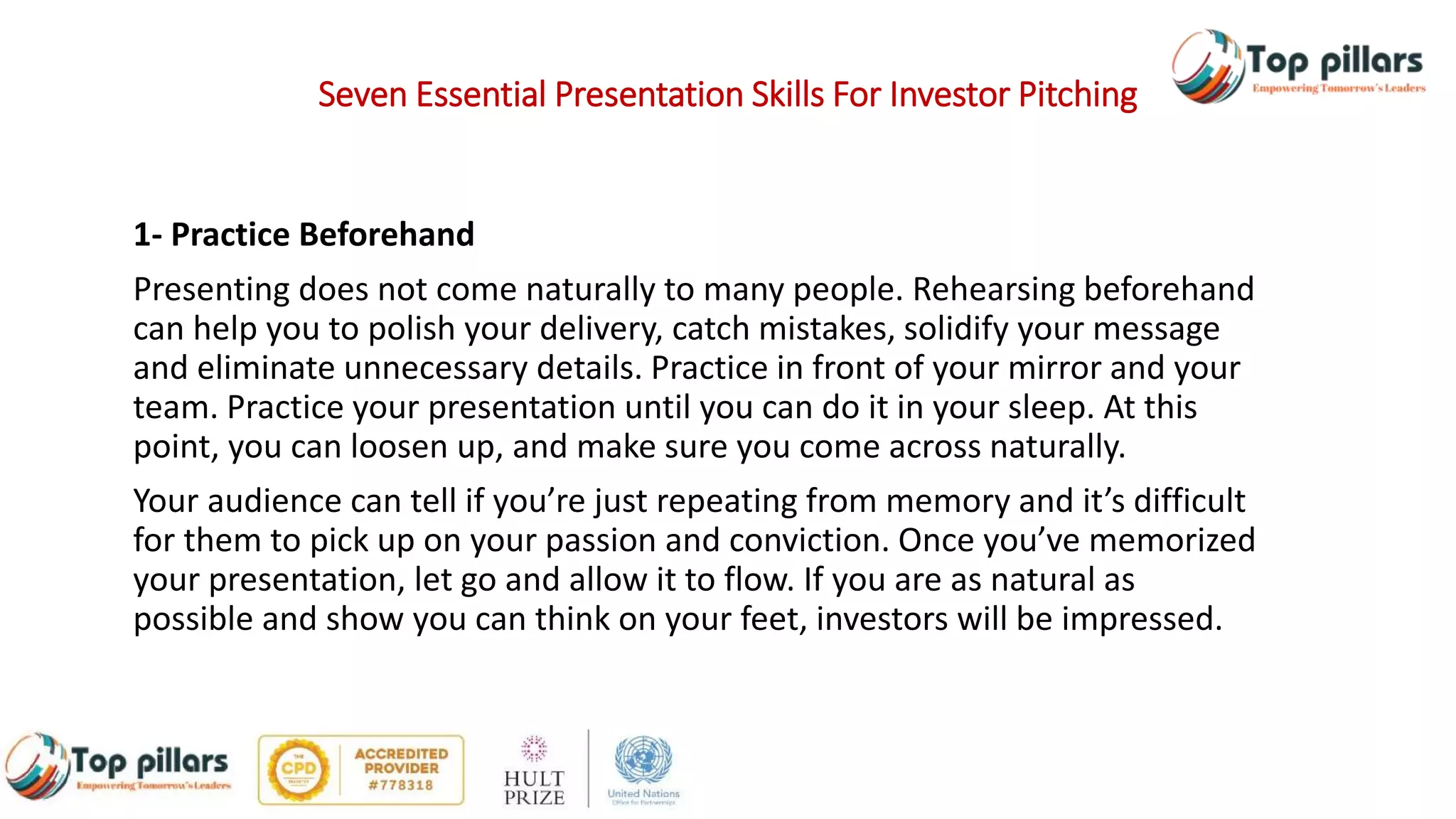 Top Pillars | Pitching Skills by Essam Nazzal | PPTX