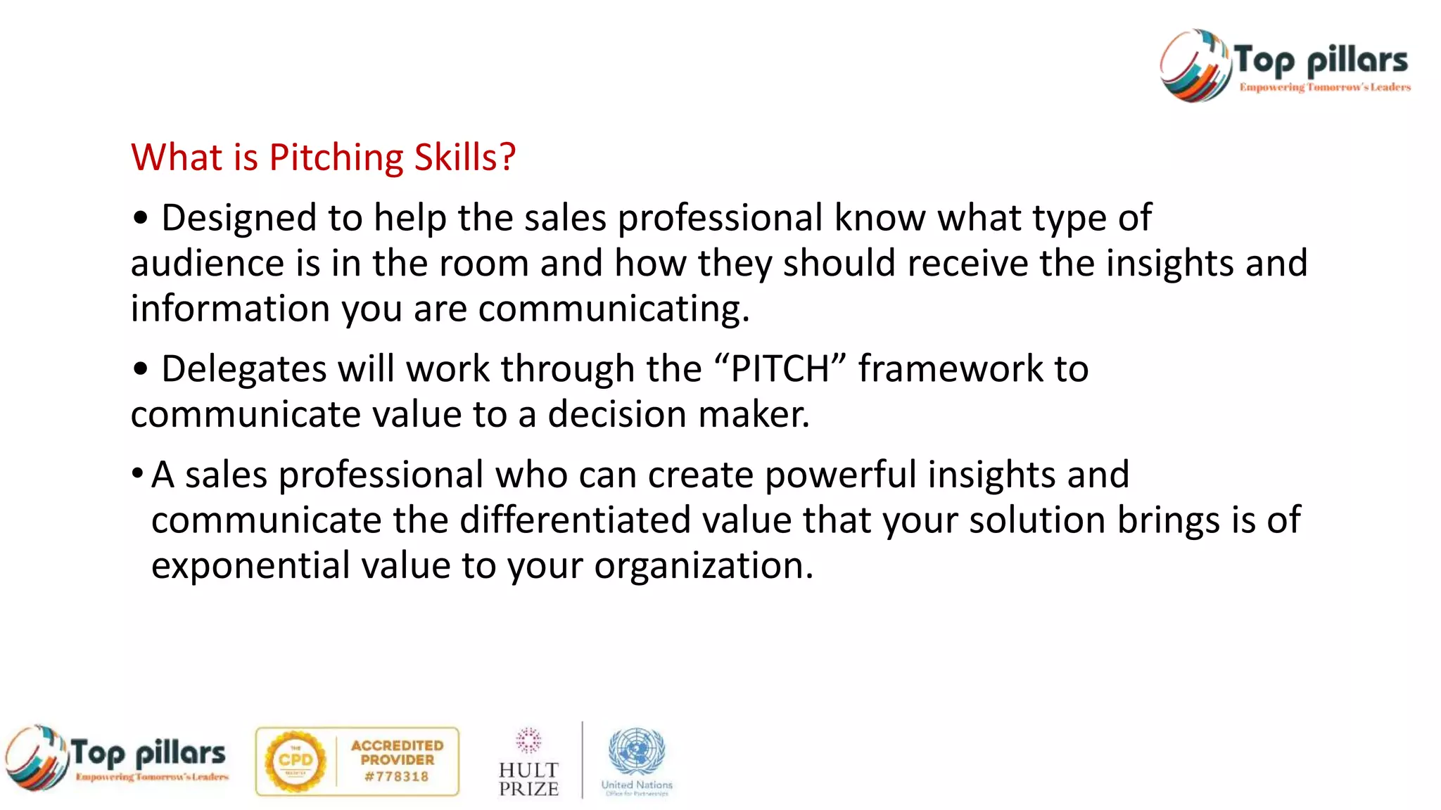 Top Pillars | Pitching Skills by Essam Nazzal | PPTX