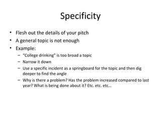 Pitching your story | PPT