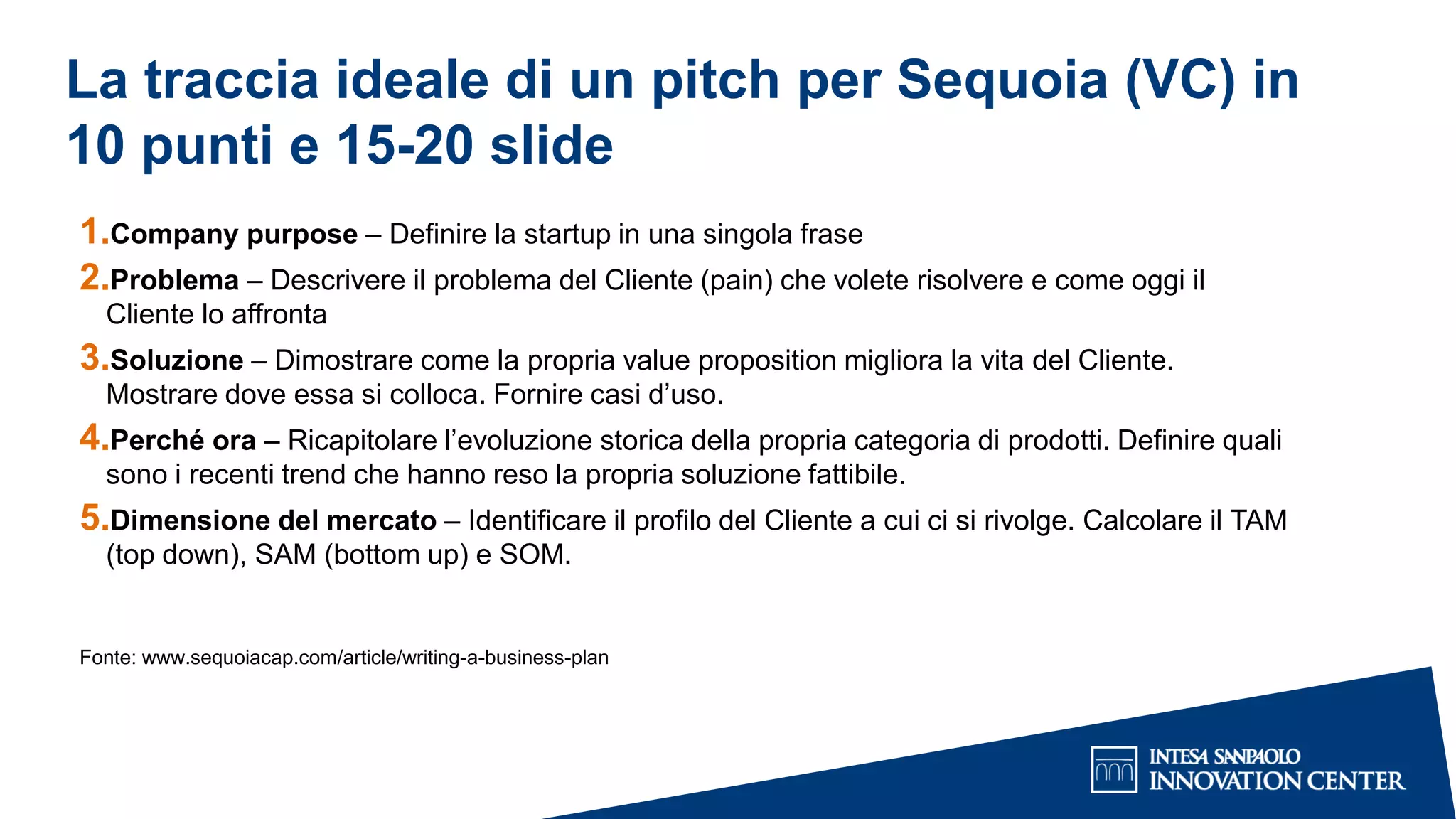 Lezione 1 - Struttura standard del pitch | PDF