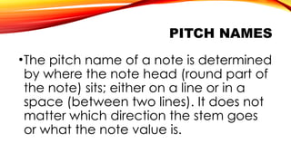 MUSIC: Pitch names Grade 4 (G clef and F clef) | PPTX