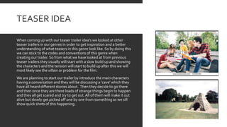 Pitch presentation teen horror teaser | PPT