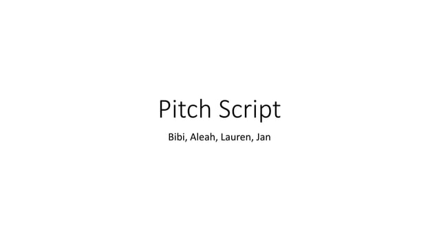 Pitch script | PPT