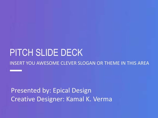 Pitch slide deck 1 | PPT