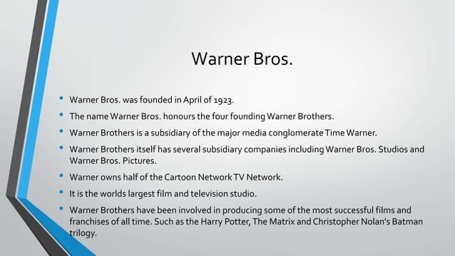 Pitch – warner bros | PPT