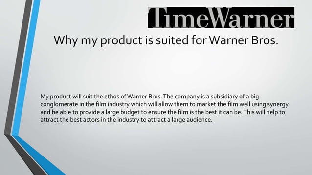 Pitch – warner bros | PPTX | Video Production | Content Production