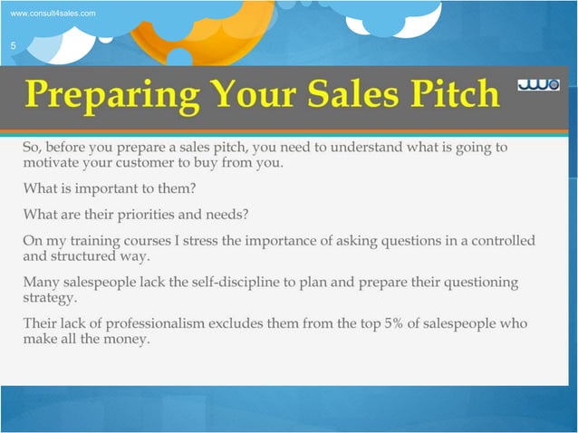 Pitch your sales correctly | PPT