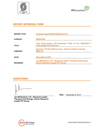 dynaCERT Pit Group Test Results | PDF
