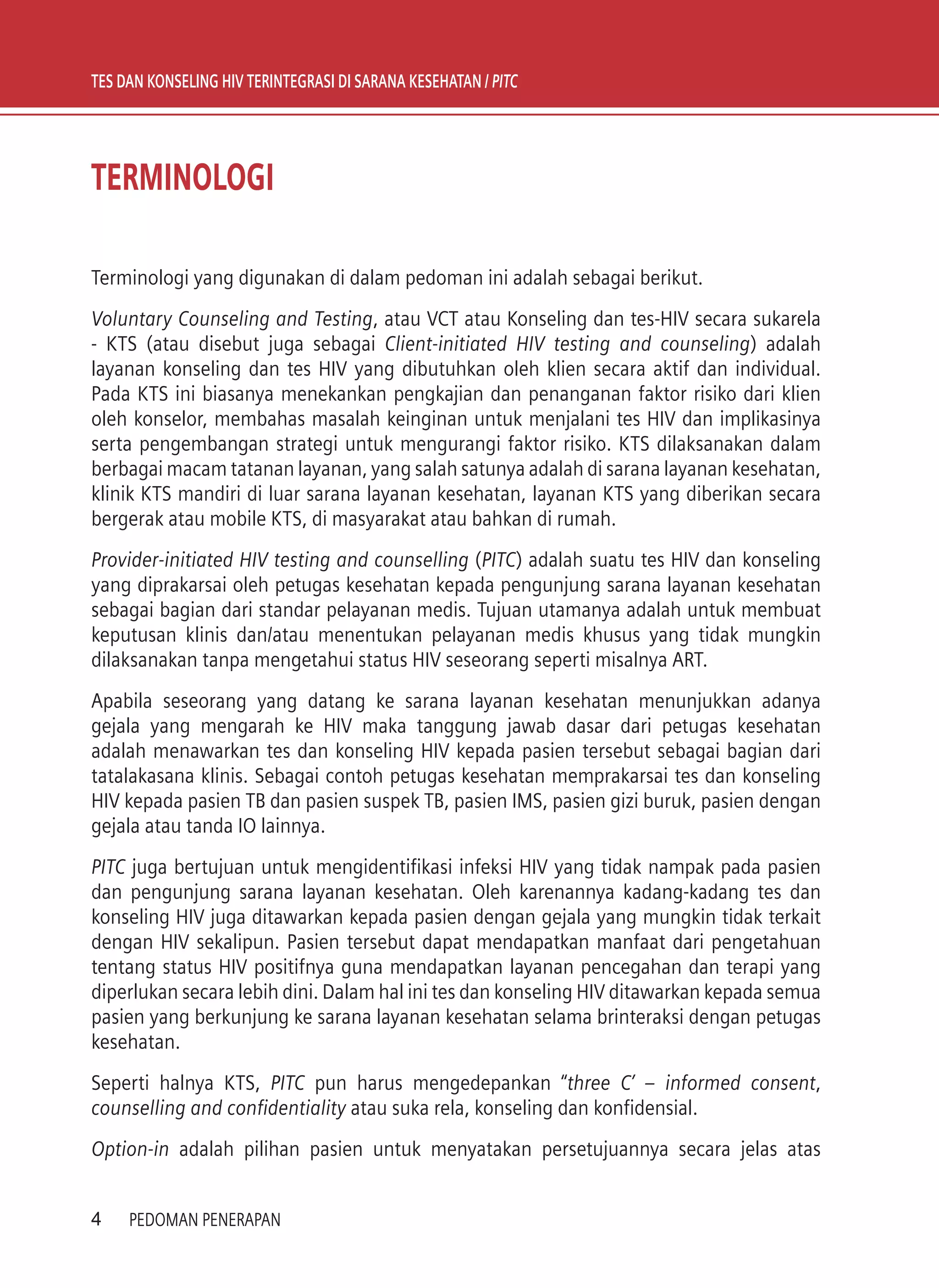 Juknis HIV: Pedoman PITC | PDF