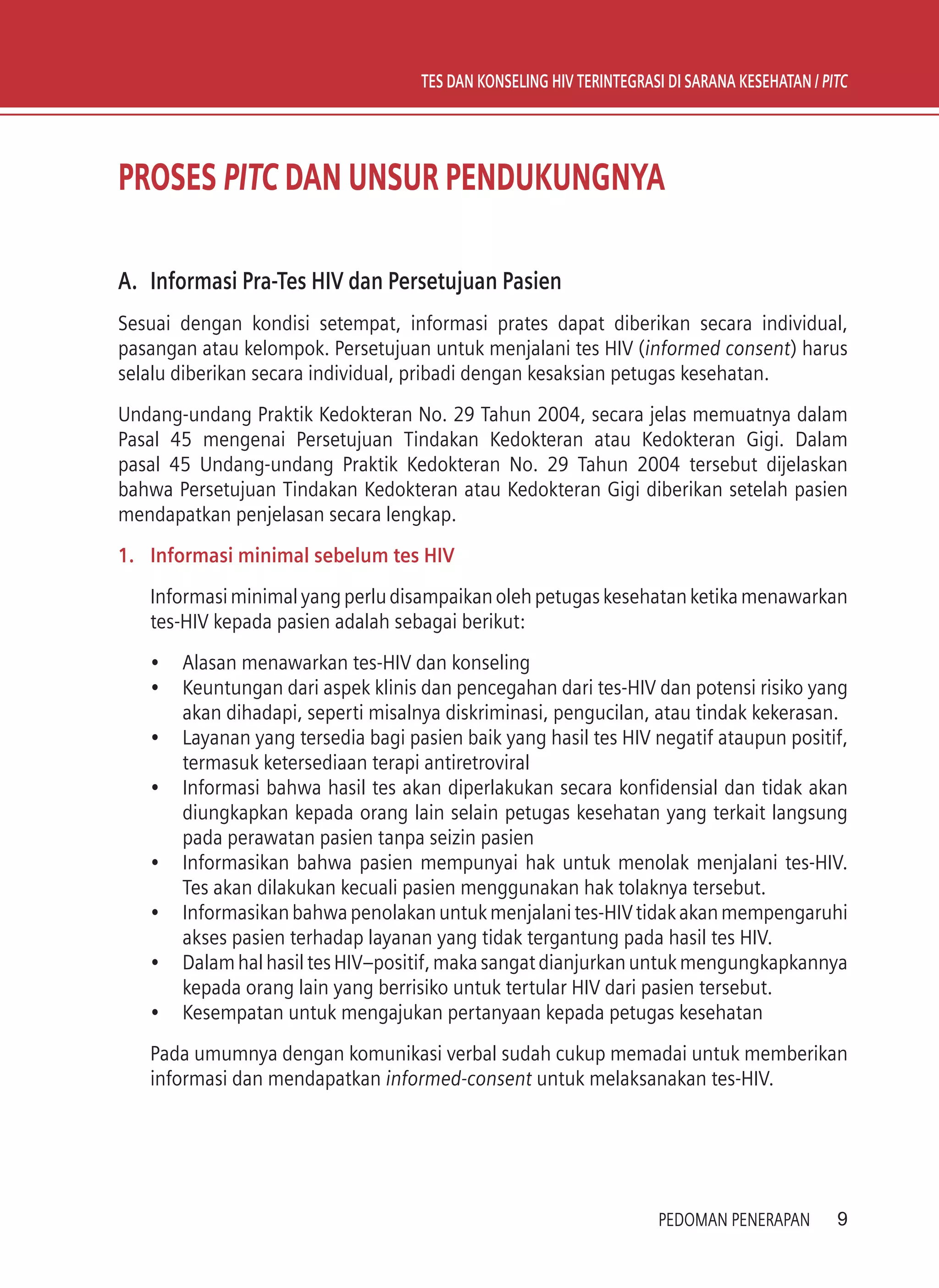 Juknis HIV: Pedoman PITC | PDF