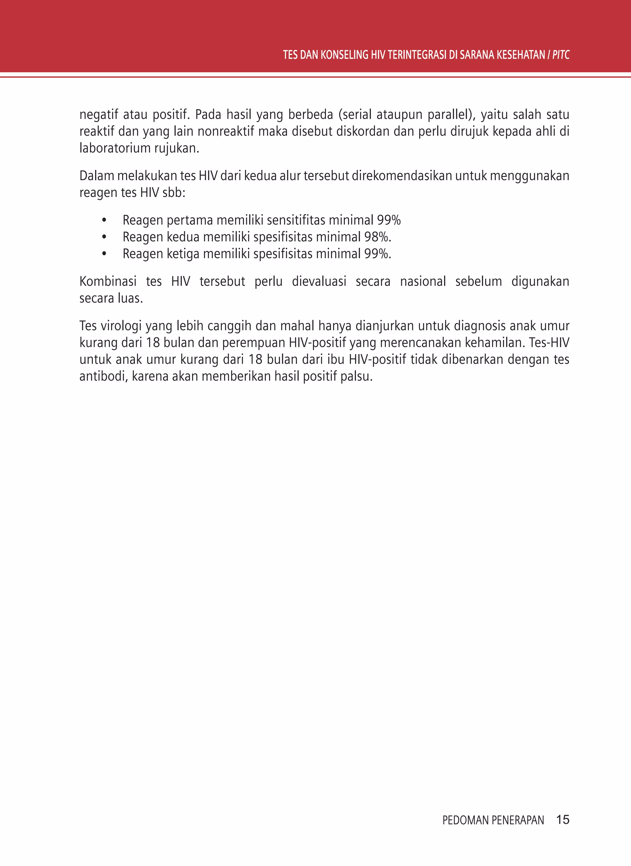 Juknis HIV: Pedoman PITC | PDF