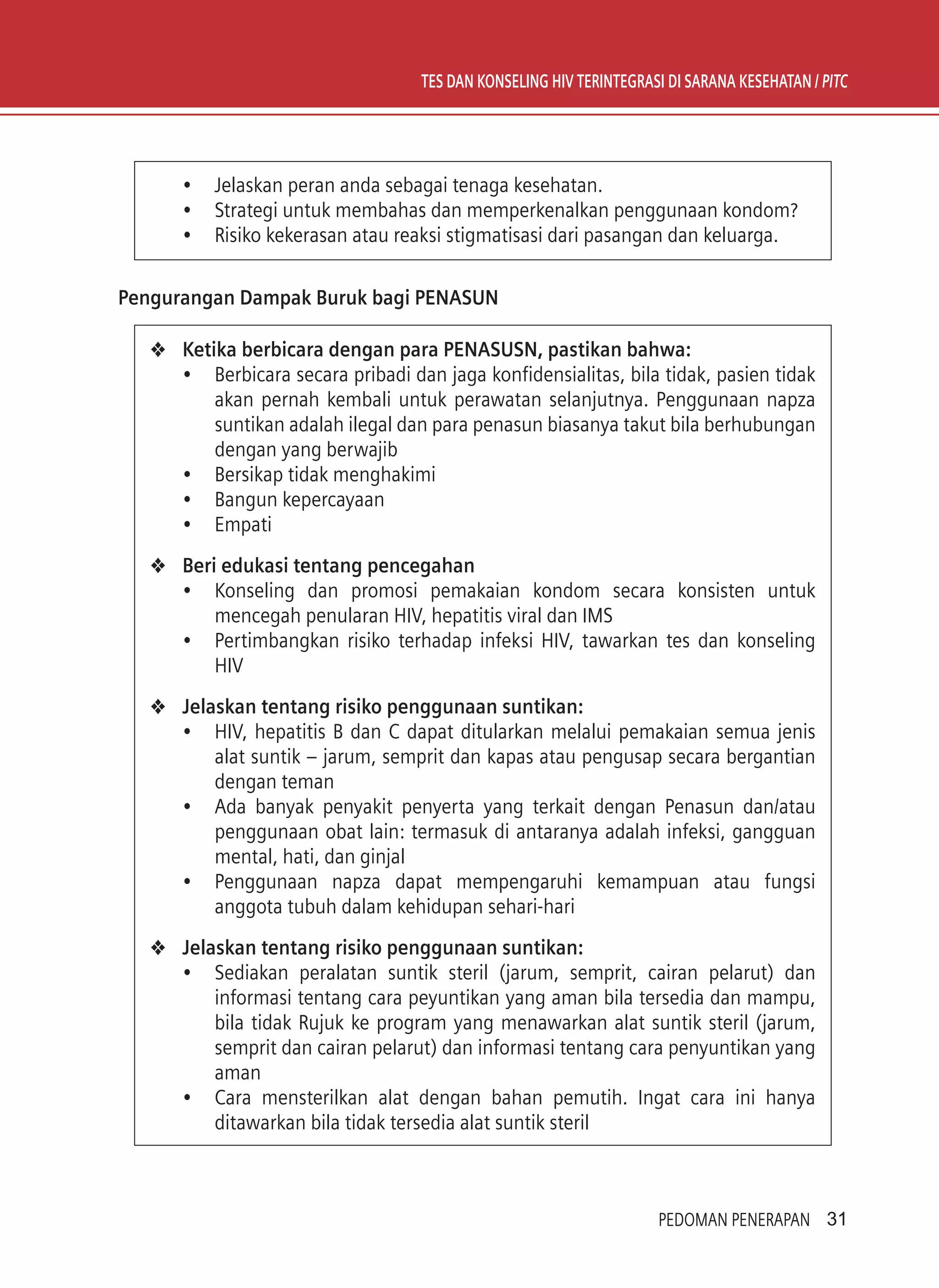 Juknis HIV: Pedoman PITC | PDF