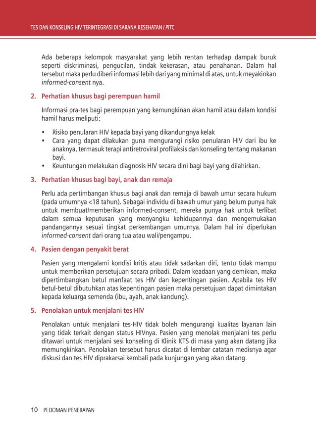 Juknis HIV: Pedoman PITC | PDF