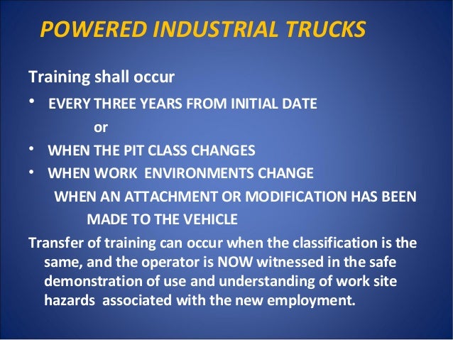 Powered Industrial Trucks Safety