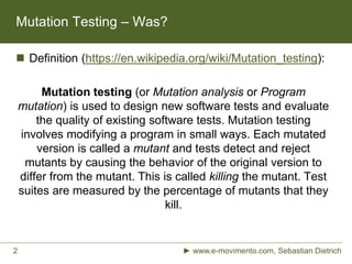 Mutation-Testing mit PIT | PPT